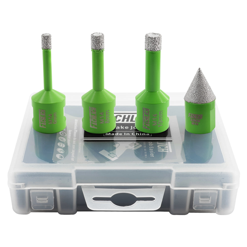 FACHLICH Diamond Drill Bit 4pcs/set Dia 6/8/10 mm Core Bits+20mm ...
