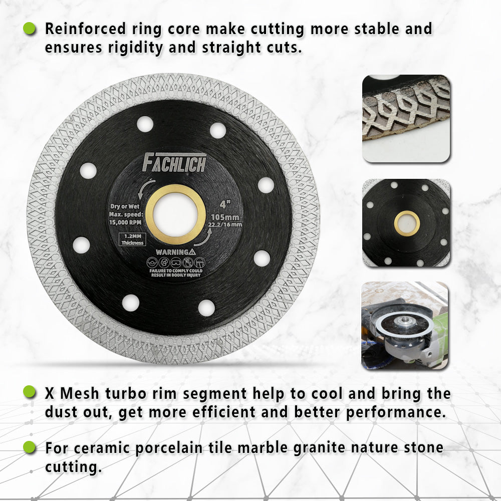 FACHLICH X Mesh Turbo Diamond Saw Blade for Cutting Porcelain Marble ...